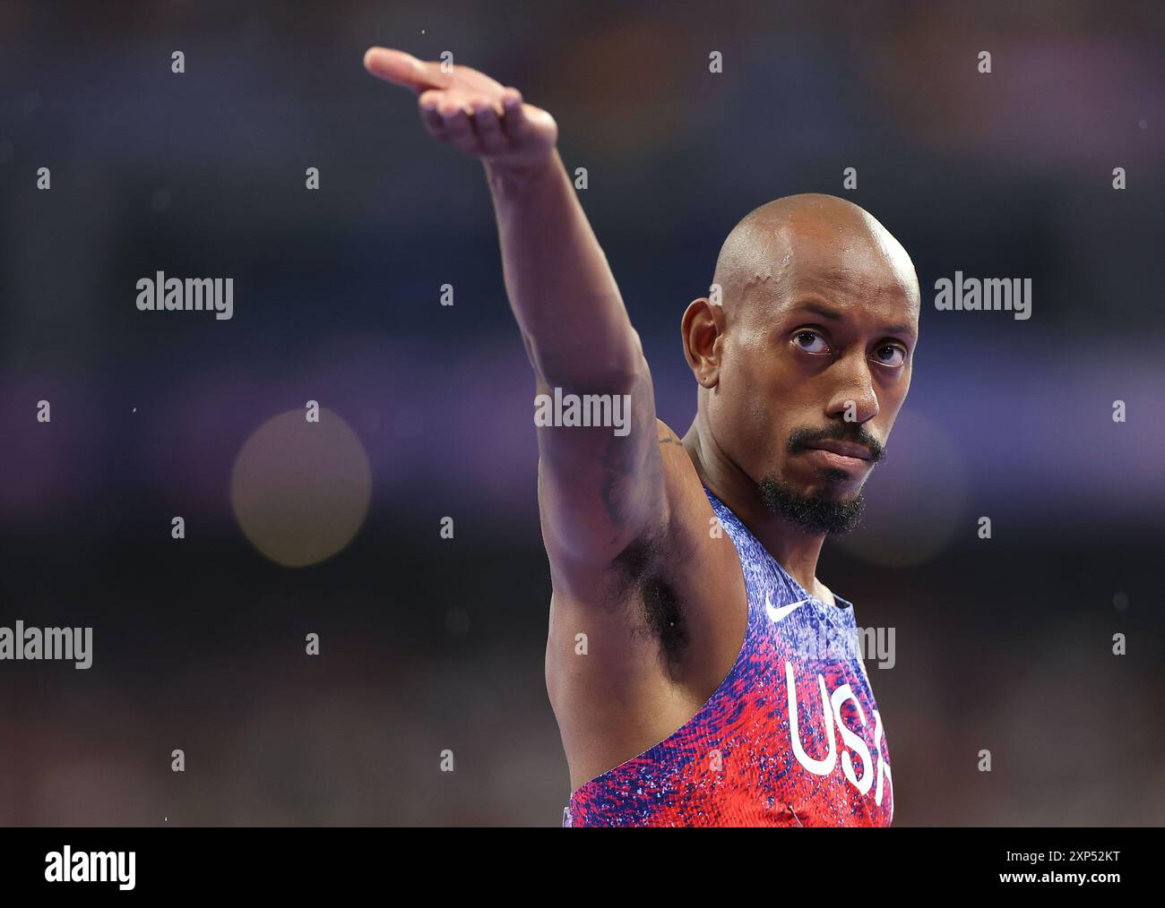 Paris, France. 3rd Aug, 2024. Vernon Norwood of team USA reacts before ...