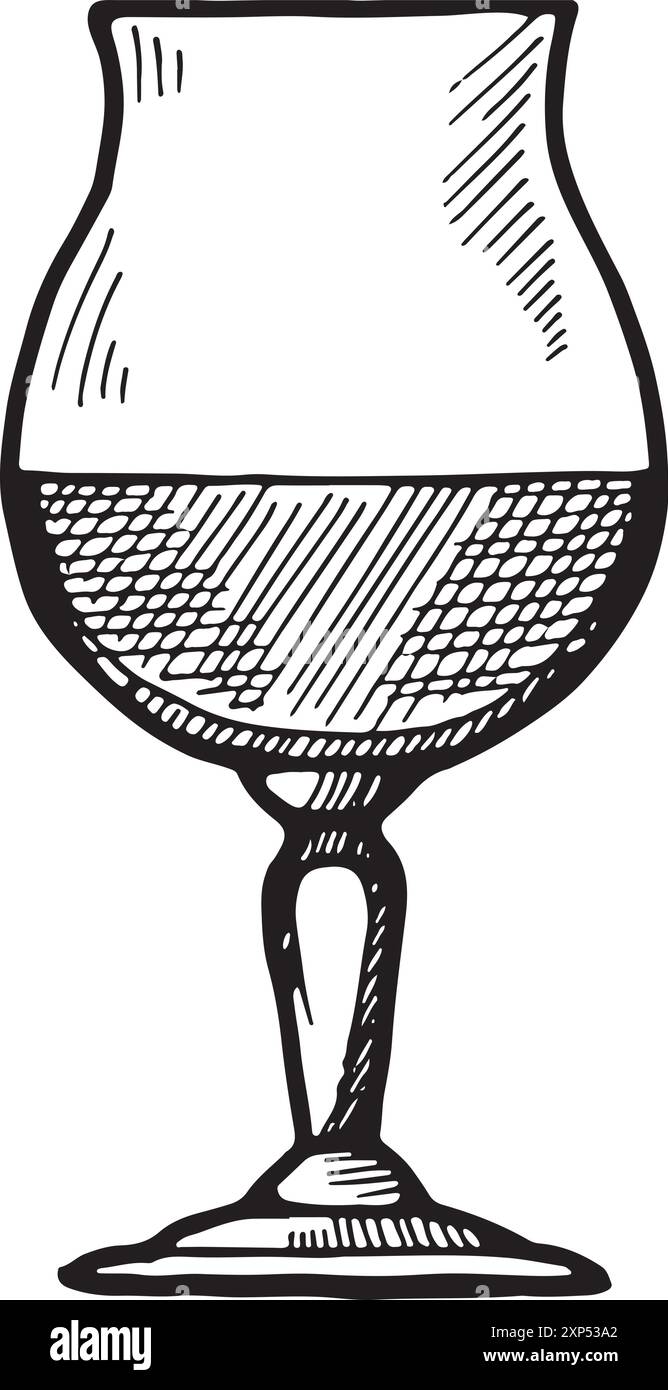 Cognac glass drawing. Alcohol drink in chalkboard style Stock Vector ...