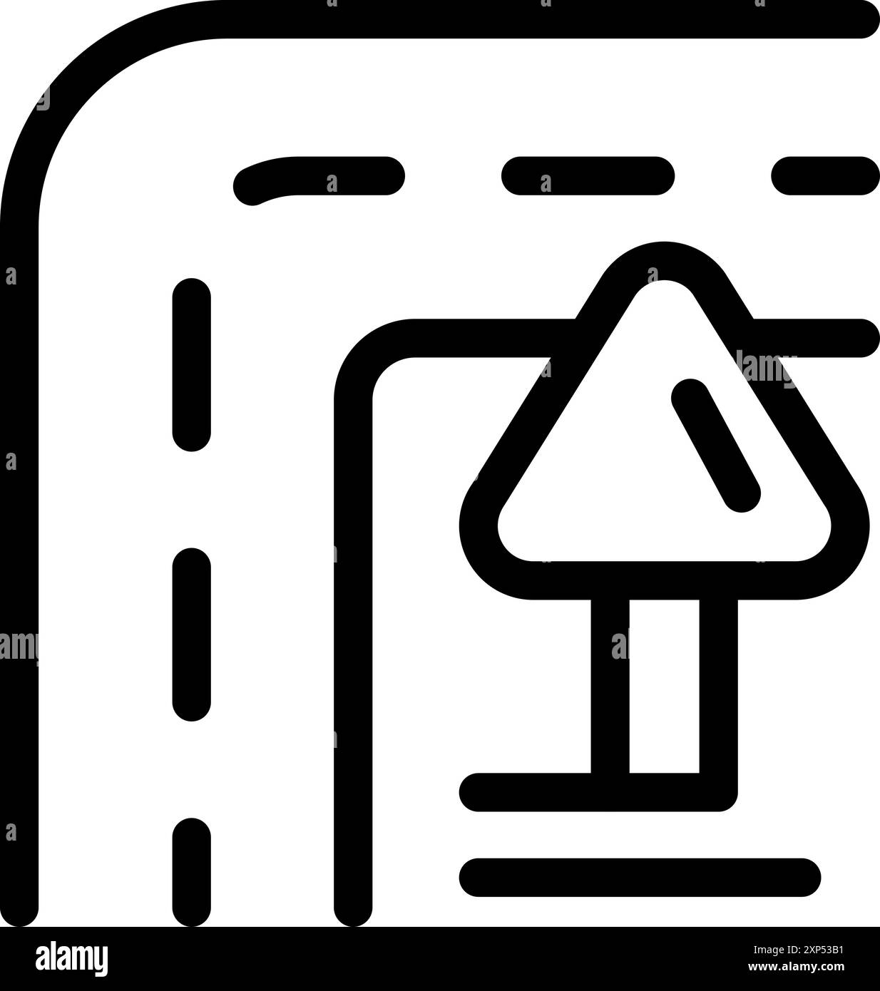 Road sign is showing the road marking with the right turn symbol Stock ...