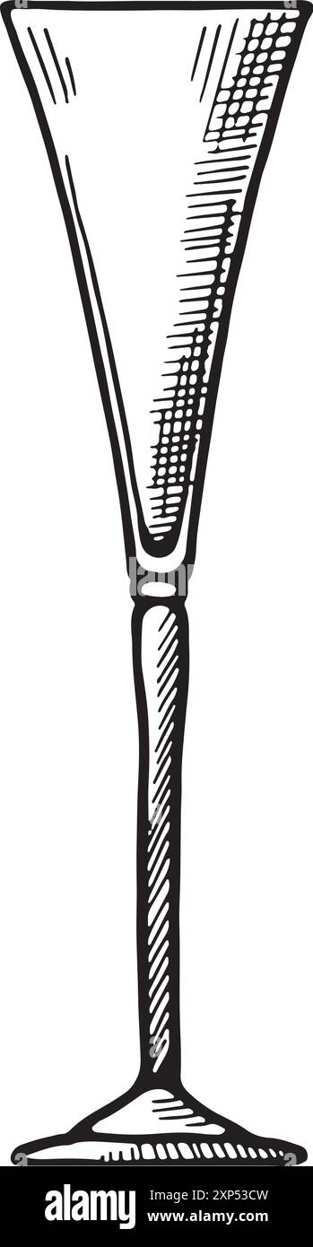 Sparkling wine glass drawing. Chalkboard menu illustration Stock Vector ...