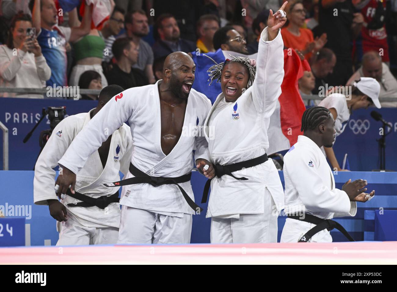 Paris, France. 3rd Aug 2024. DICKO Romane (FRA), RINER Teddy (FRA ...