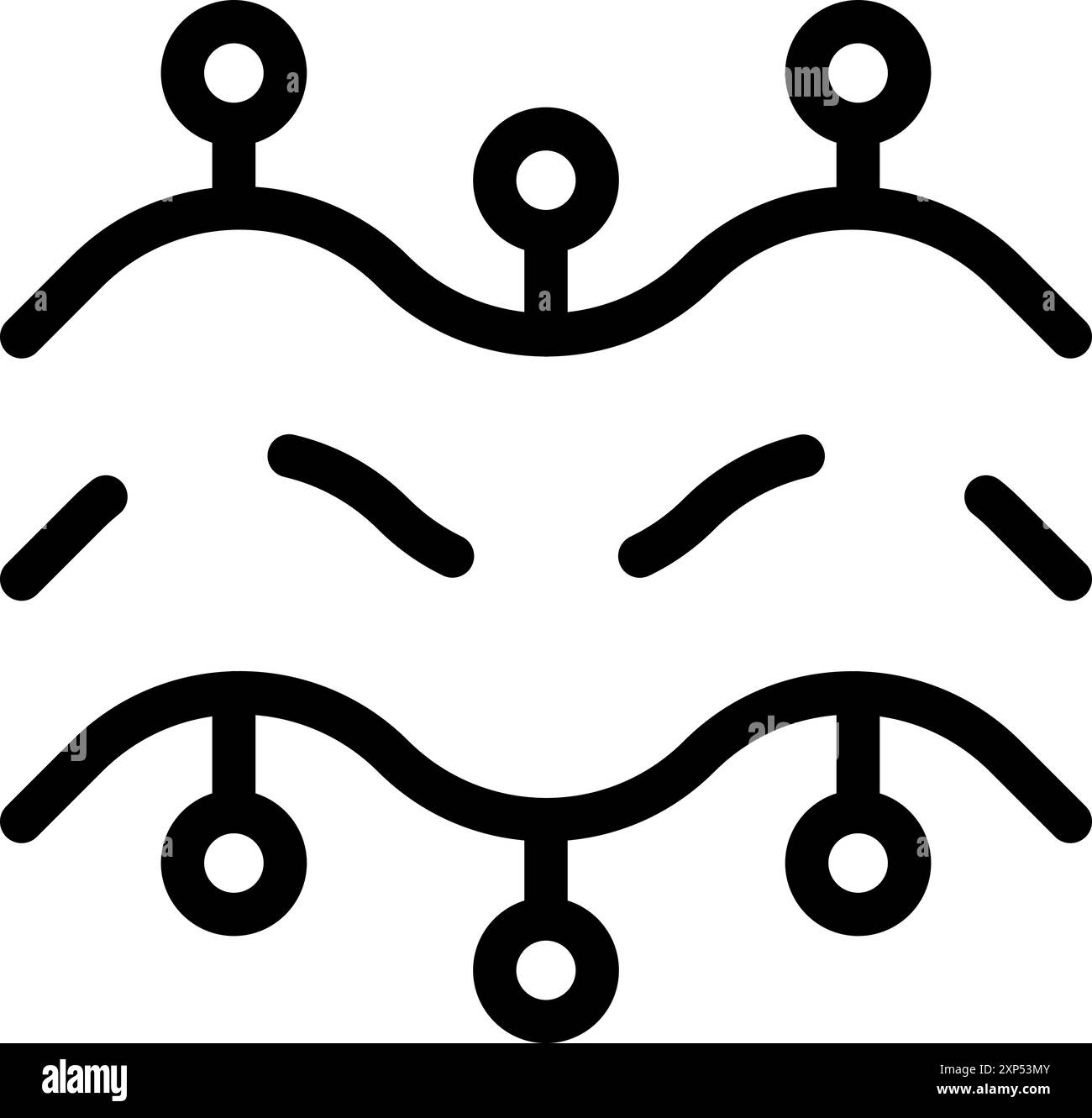 Line icon of a stretchy fabric, showing the concept of elasticity and ...