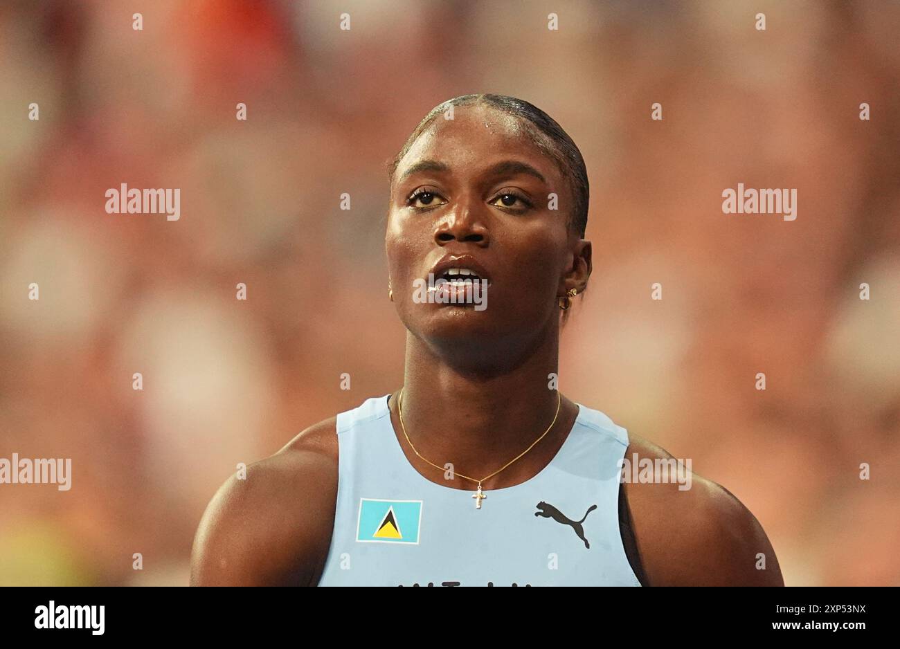 August 03 2024: Julien Alfred (Saint Lucia) winning gold at Women's ...