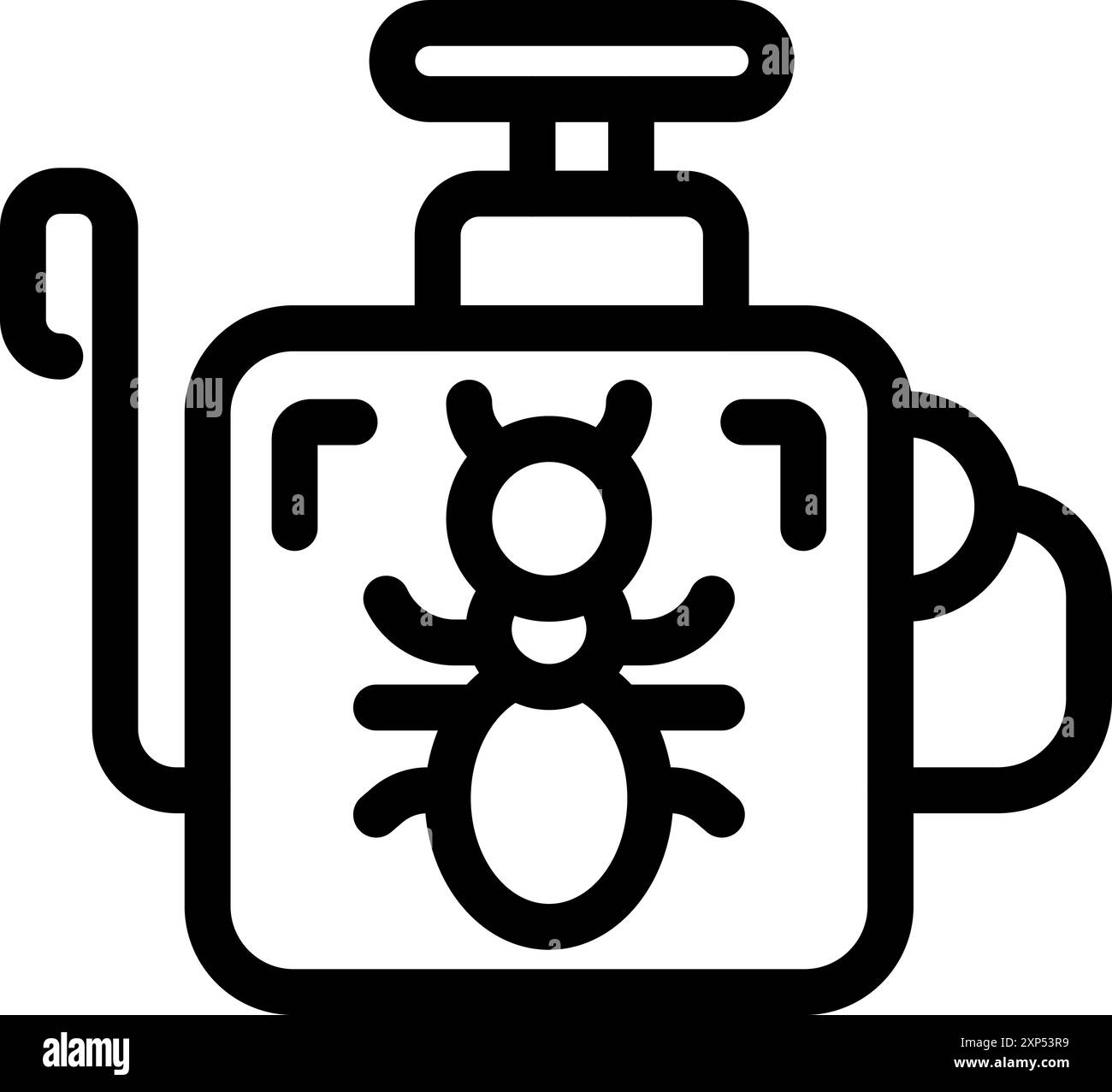 Line art icon of a bug sprayer, perfect for websites and apps related ...