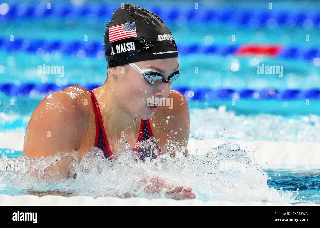 Paris, France. 03rd Aug, 2024. Alex Walsh of the U.S.competes but is ...