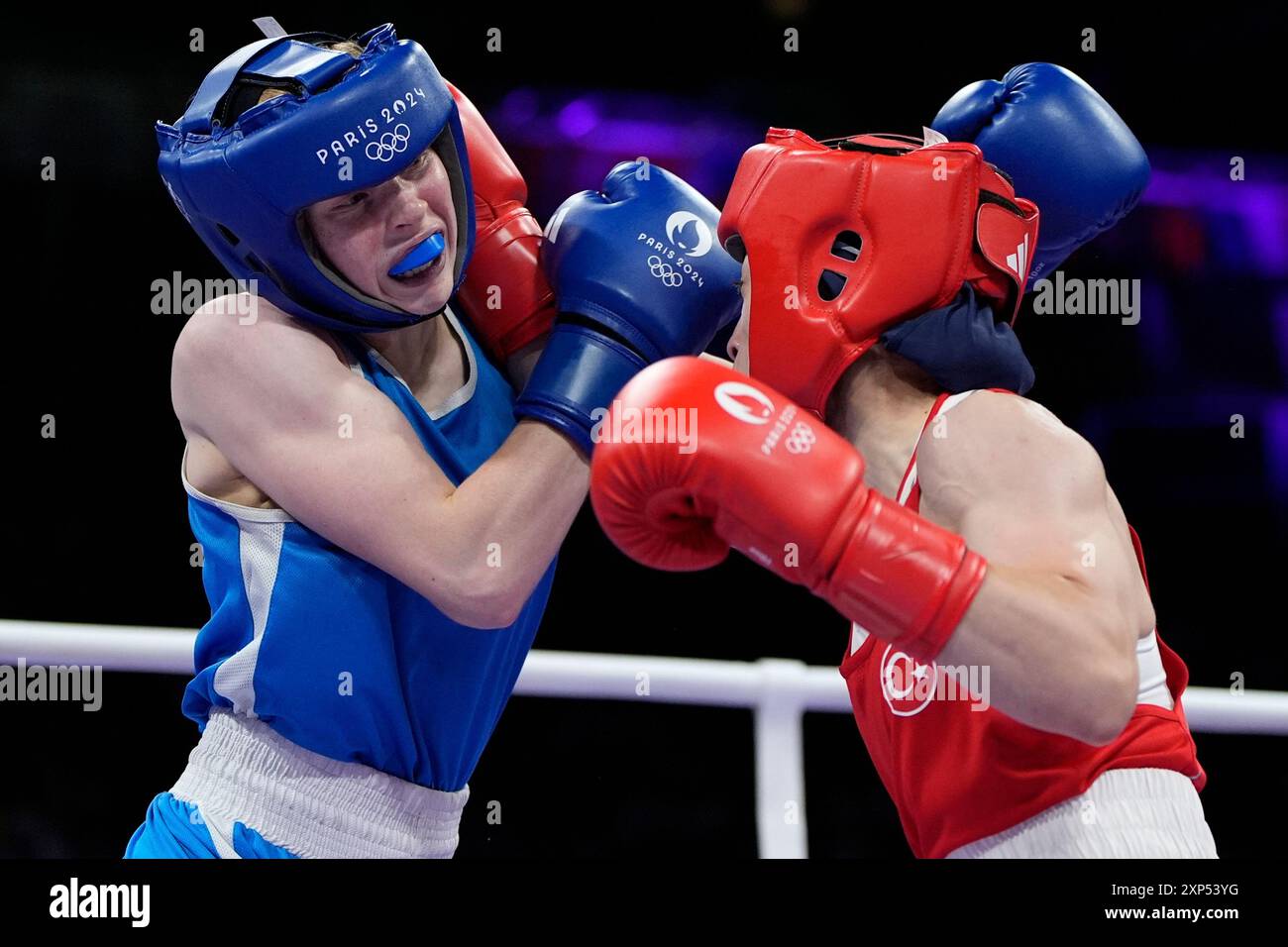Turkey's Buse Cakiroglu, right, fights Finland's Pihla Kaivo-Oja in ...