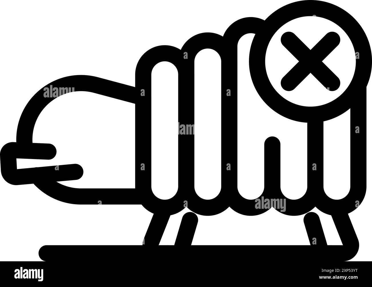 Line icon representing a broken electric heater, indicating a heating ...