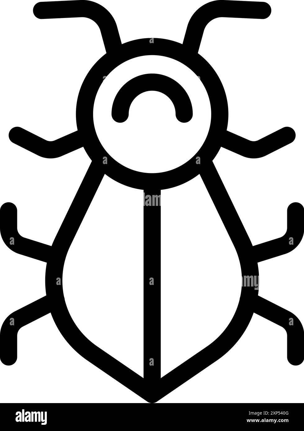 Bold black line beetle icon representing insects and bugs, perfect for ...