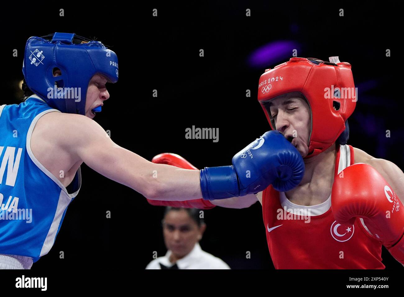 Turkey's Buse Cakiroglu, right, fights Finland's Pihla Kaivo-Oja in ...