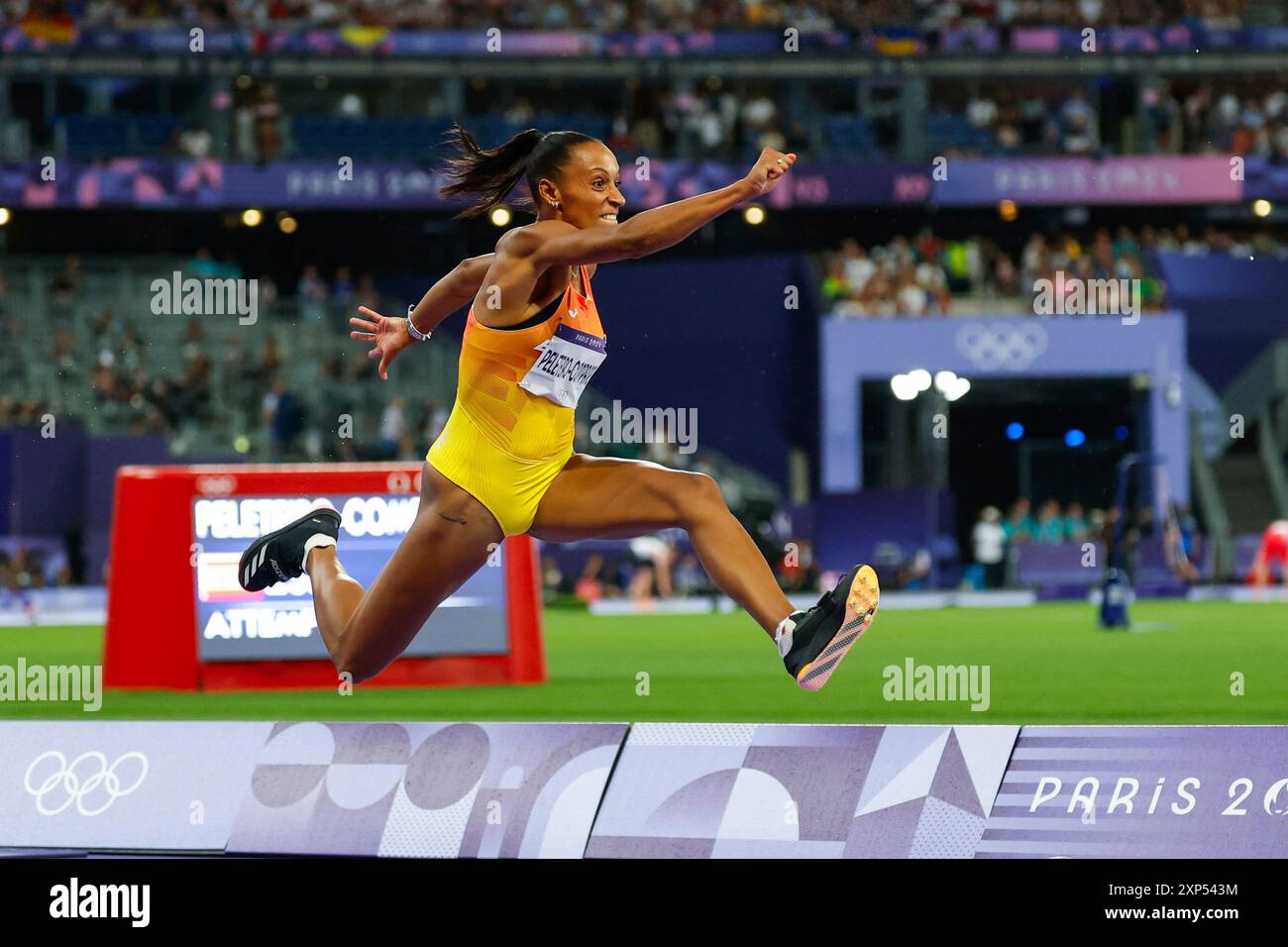 Ana Peleteiro-Compaore of Spain competes during the Women's Triple Jump ...