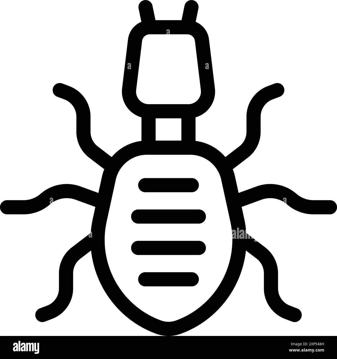 Simple black and white line art icon of a termite insect, great for use ...