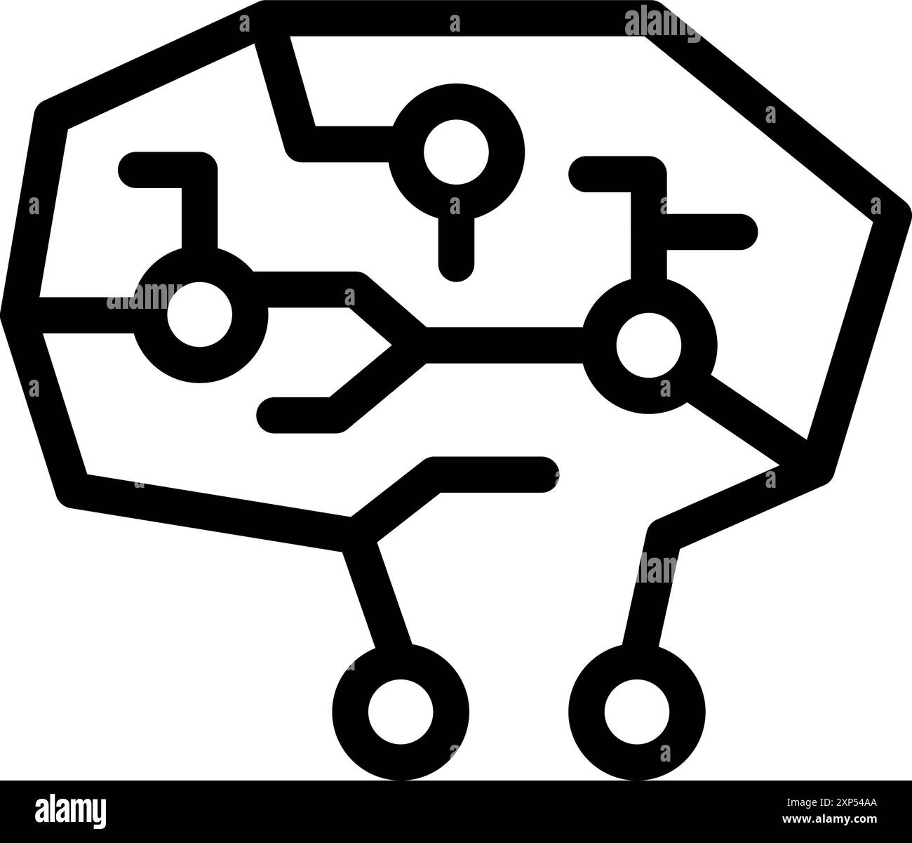 Electronic brain with circuits showing artificial intelligence concept ...