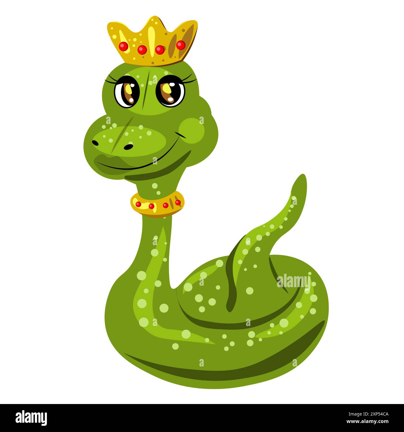 Green Snake in Crown on White Background Stock Vector Image & Art - Alamy