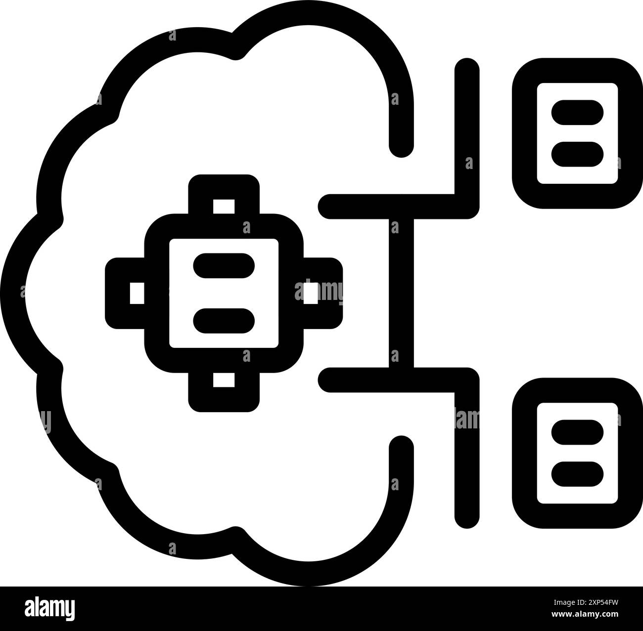 Cloud computing system is connecting data blocks and processing ...