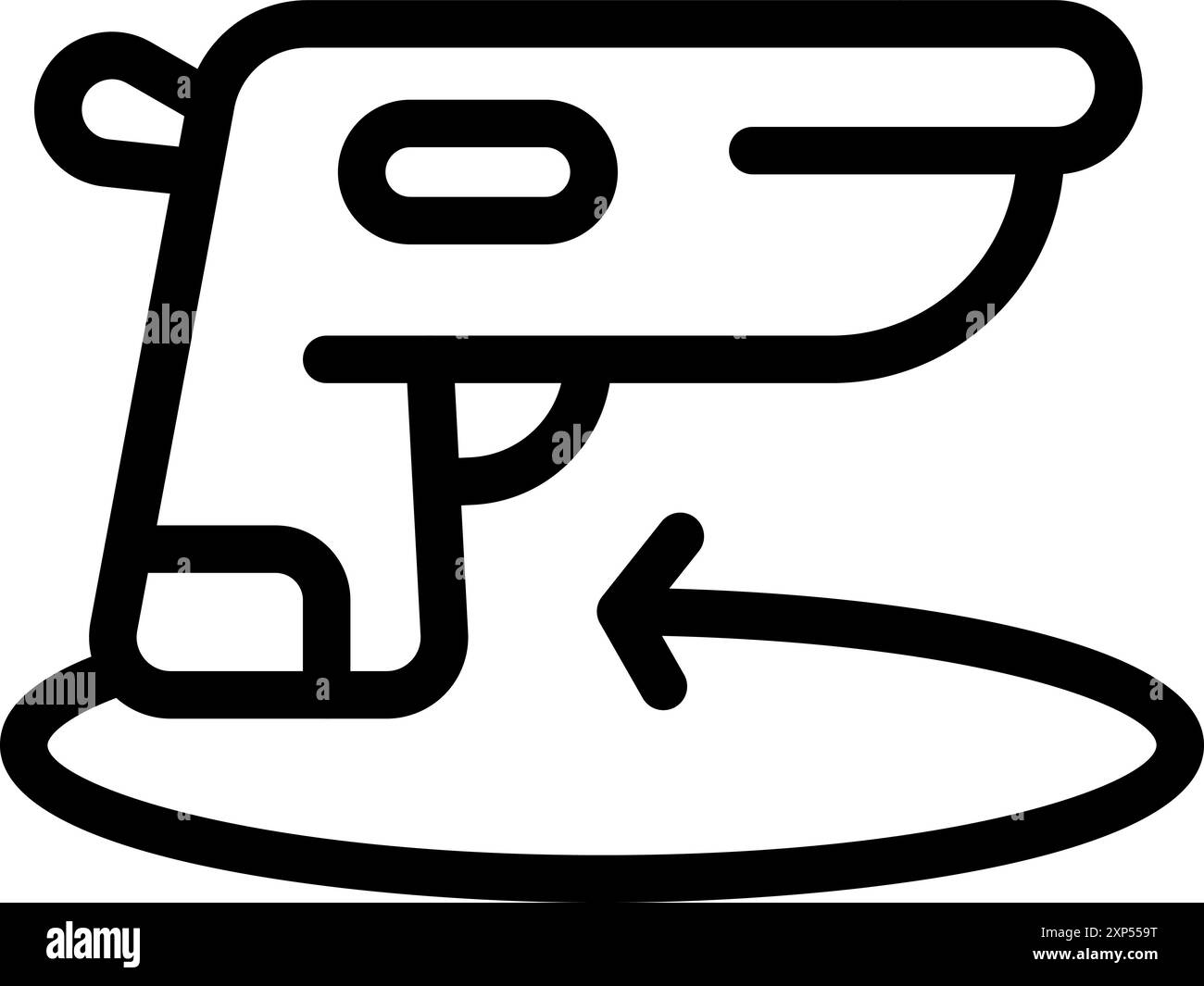 Gun staying in safety zone icon, outline style Stock Vector Image & Art ...