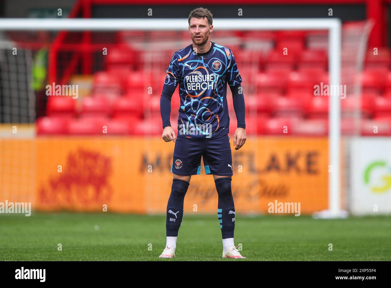 James Husband of Blackpool during the Pre-season friendly match Crewe ...