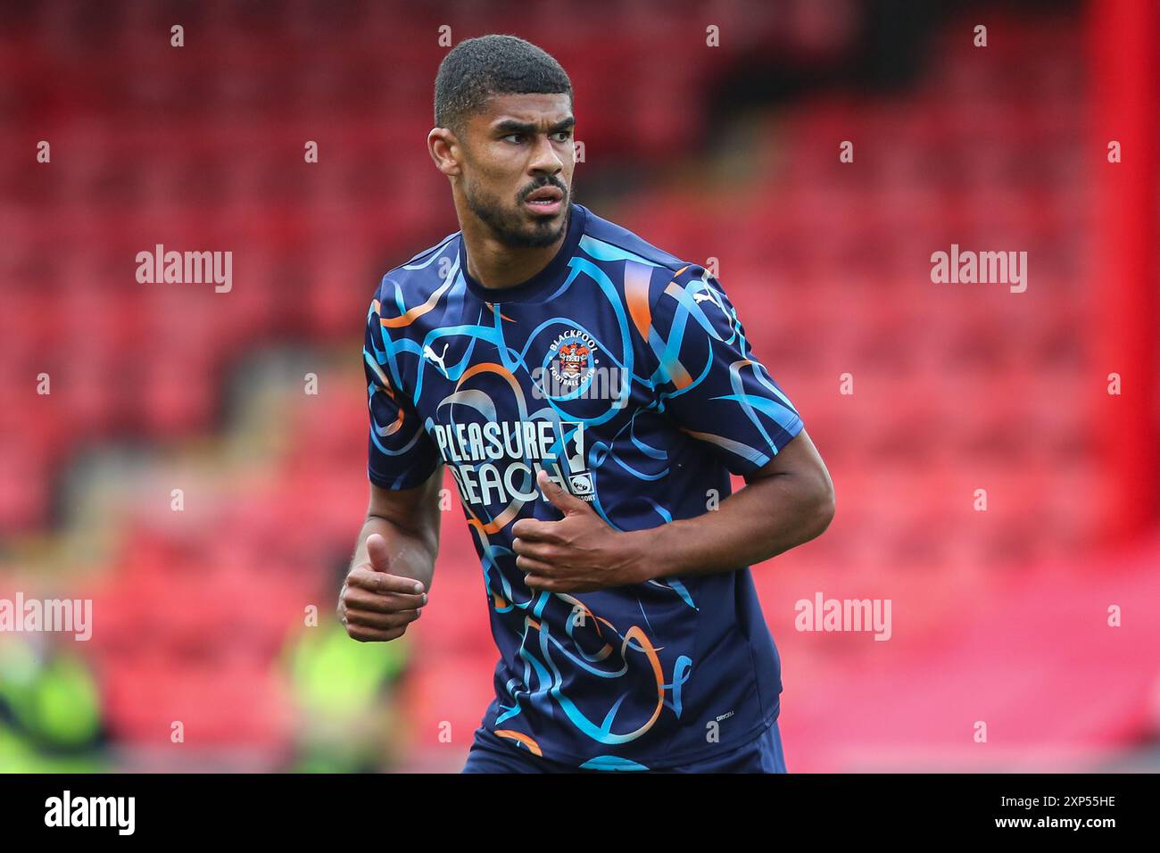 Ash Fletcher of Blackpool during the Pre-season friendly match Crewe ...