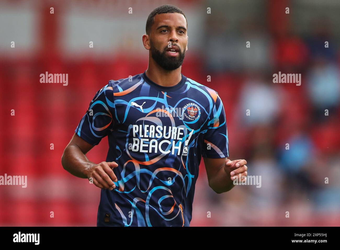 CJ Hamilton of Blackpool during the Pre-season friendly match Crewe ...