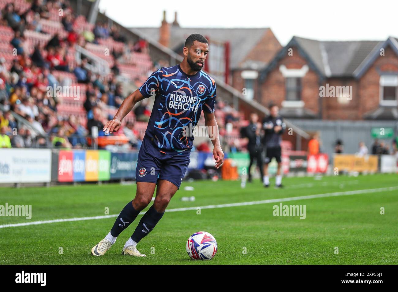 CJ Hamilton of Blackpool during the Pre-season friendly match Crewe ...