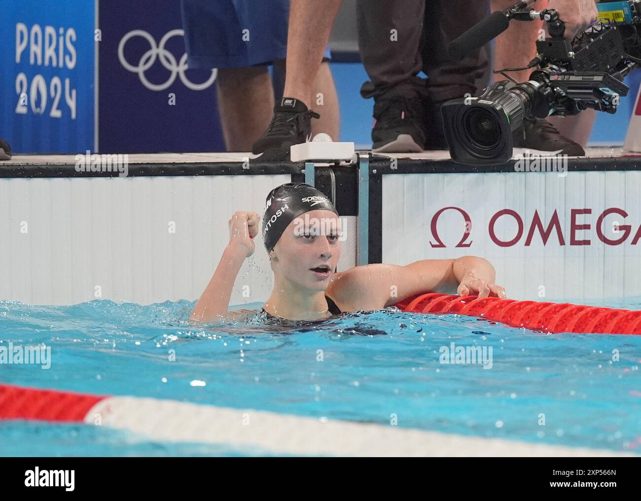 McINTOSH Summer of Canada reacts after winning the Swimming Women's ...