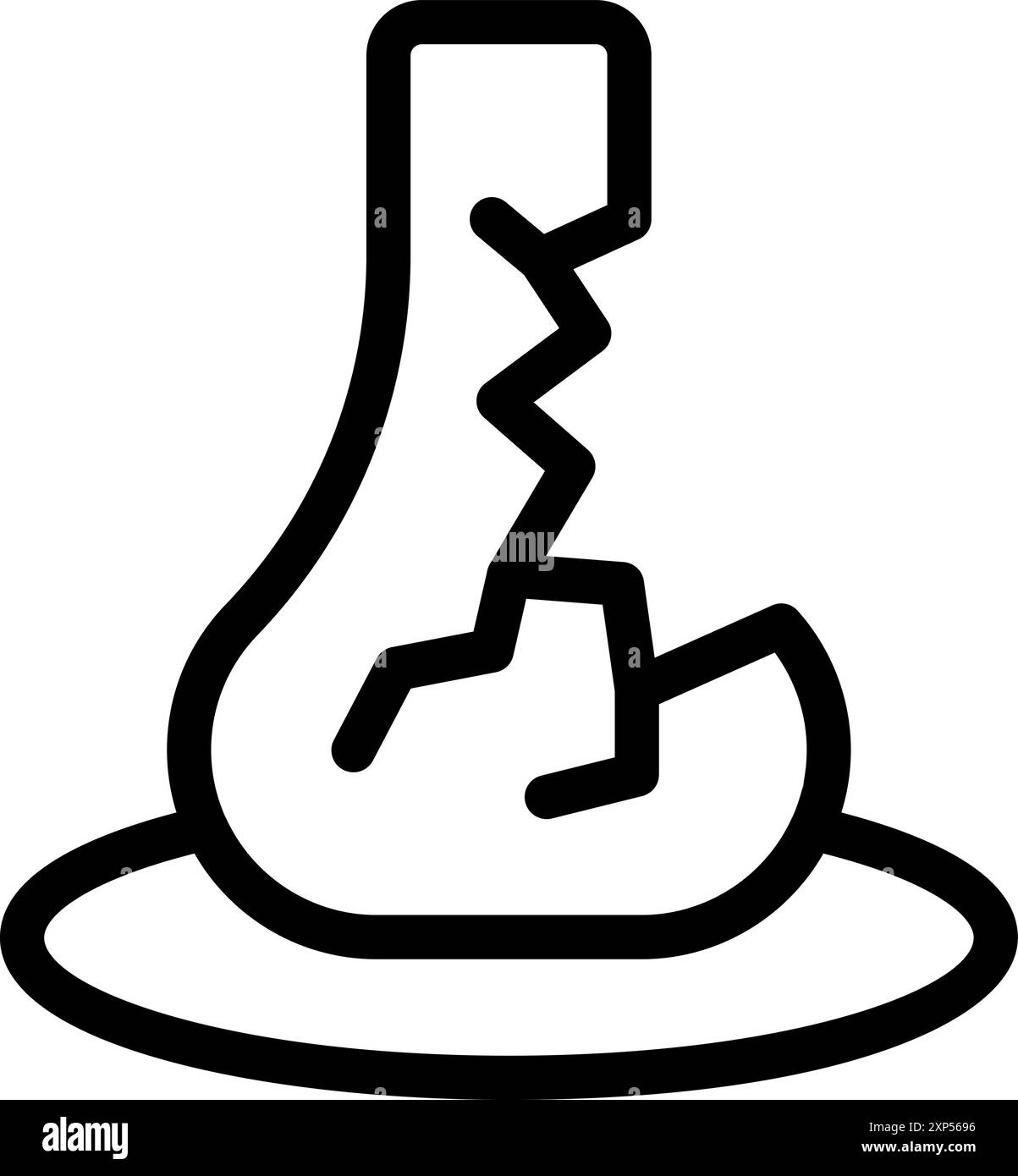 Line drawing of a broken glass bottle, highlighting the dangers of ...