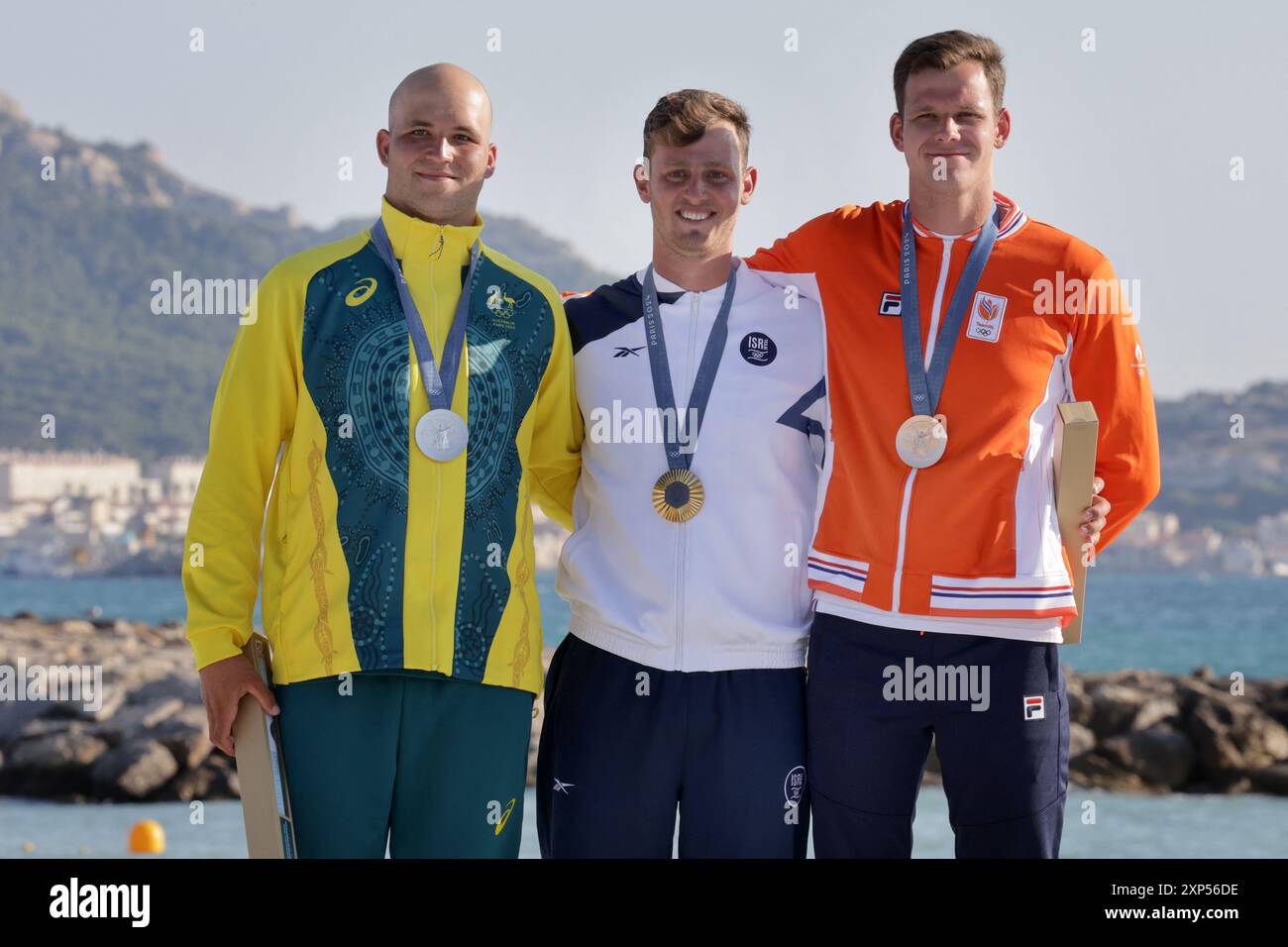 (L to R) Silver medallist Grae Morris of Australia, gold medallist Tom ...