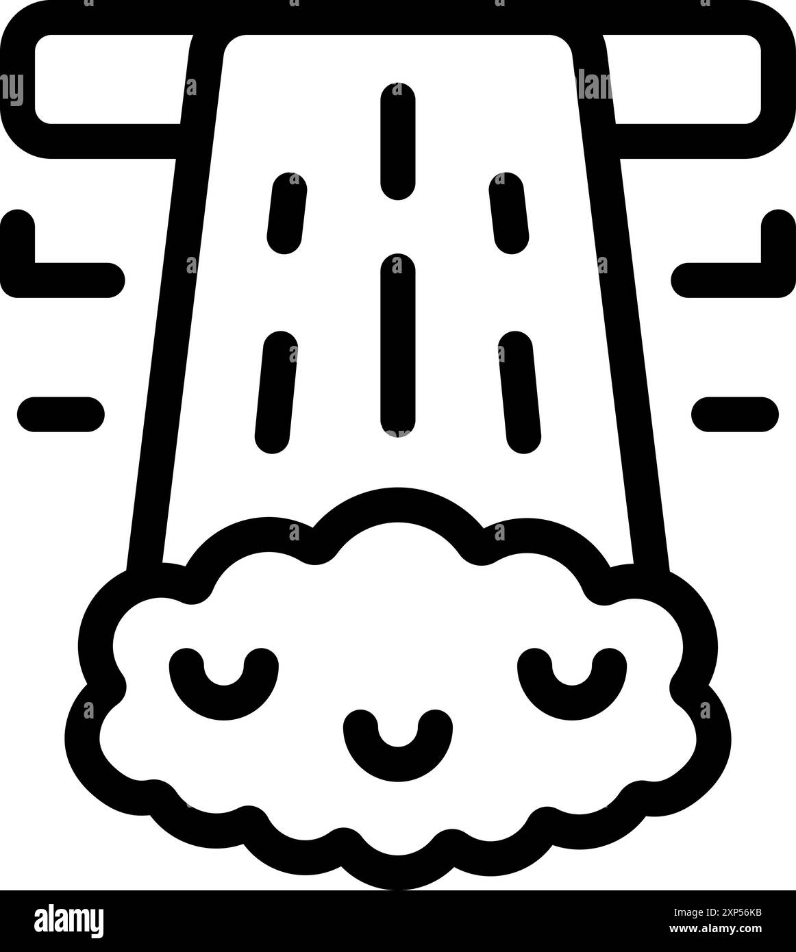 Simple smiling cloud line icon getting wet under waterfall Stock Vector ... Simple smiling cloud line icon getting wet under waterfall Stock Vector ...