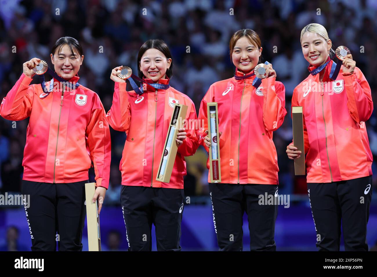 Paris, France. 3rd Aug, 2024. (L to R) Shihomi Fukushima, Risa ...
