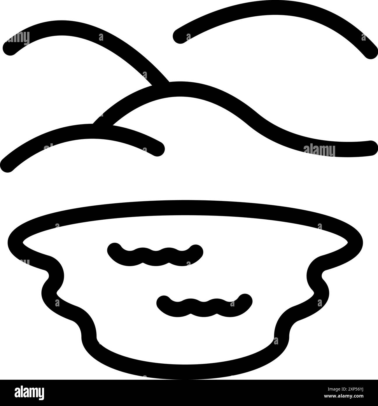 Minimalist line art illustration featuring a small mountain lake ...