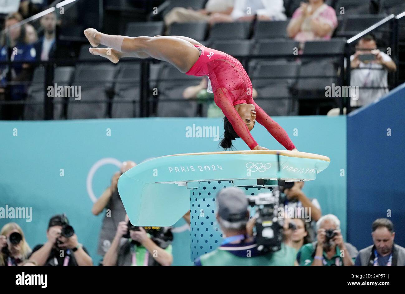 Simone Biles of the United States performs during the women's artistic ...