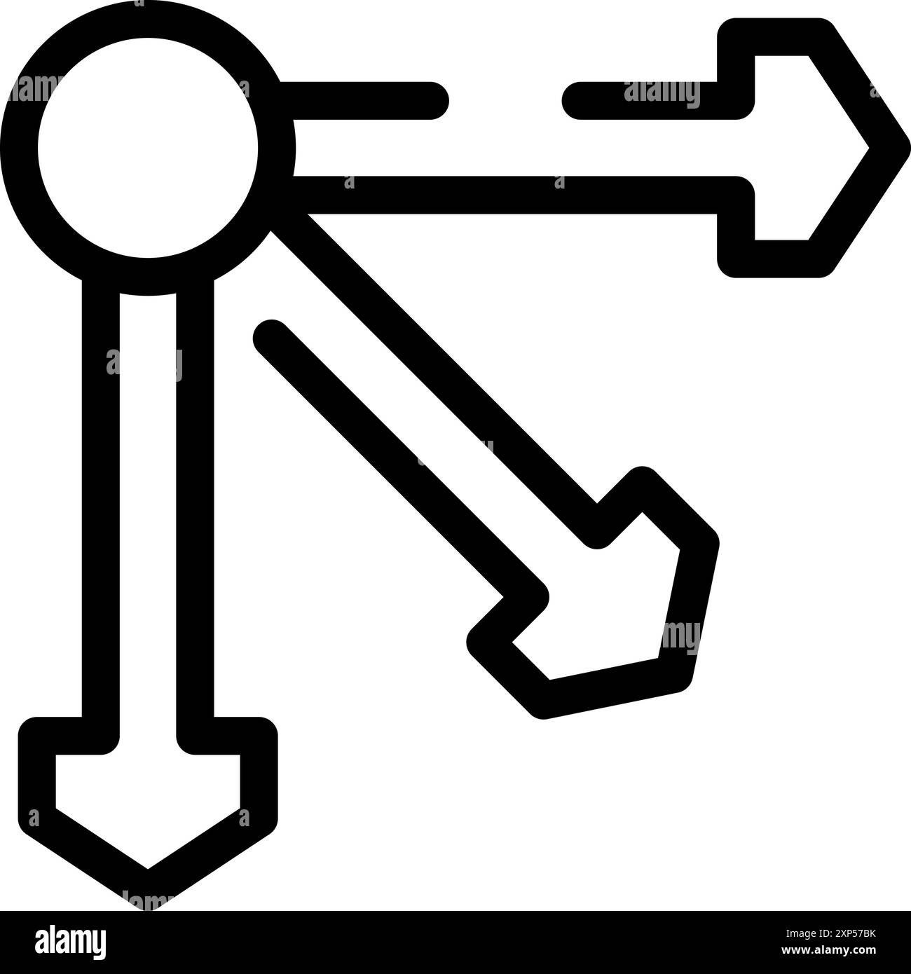 Simple icon representing data flow management with arrows pointing in ...