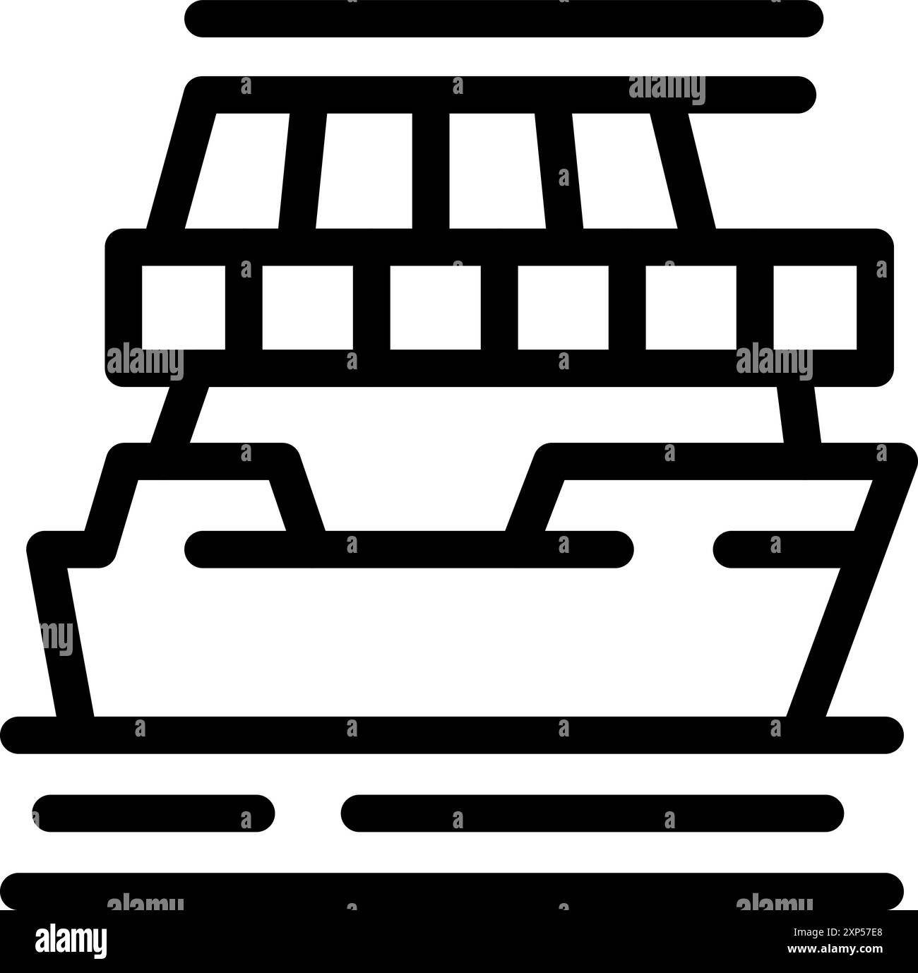 Large cruise ship sailing on the water, leaving motion lines in its ...