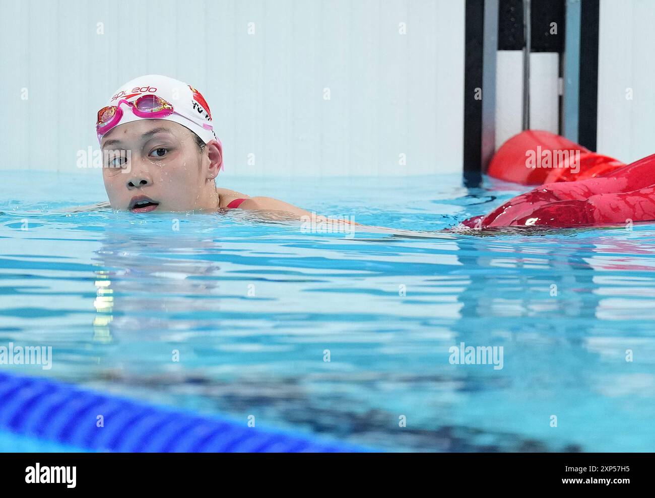 Paris, France. 3rd Aug, 2024. Yu Yiting of China reacts after the women ...