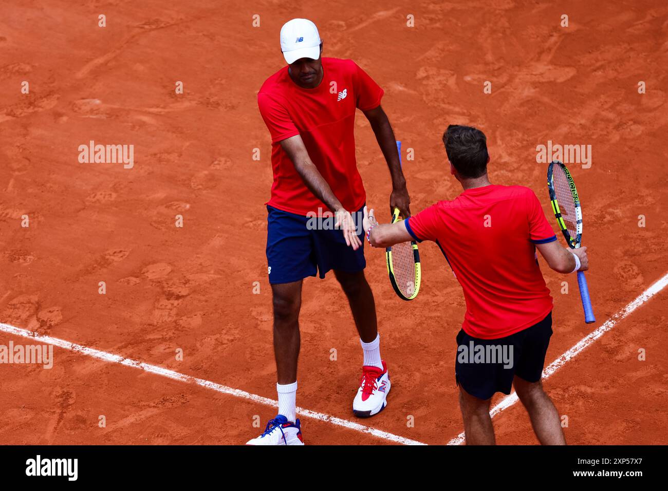 Paris, France, 3 August, 2024. Austin Kraijcek and Rajeev Ram of USA ...