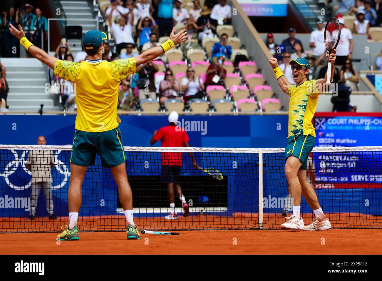 Paris, France, 3 August, 2024. Matthew Eden and John Peers of Australia ...
