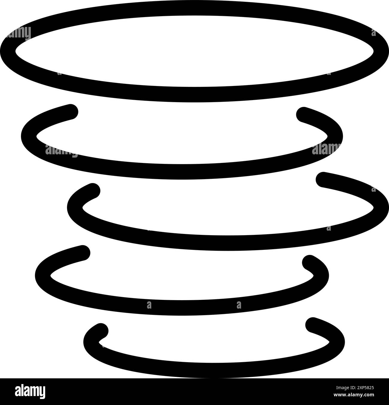 Simple black spiral shape creating illusion of perspective and movement ...