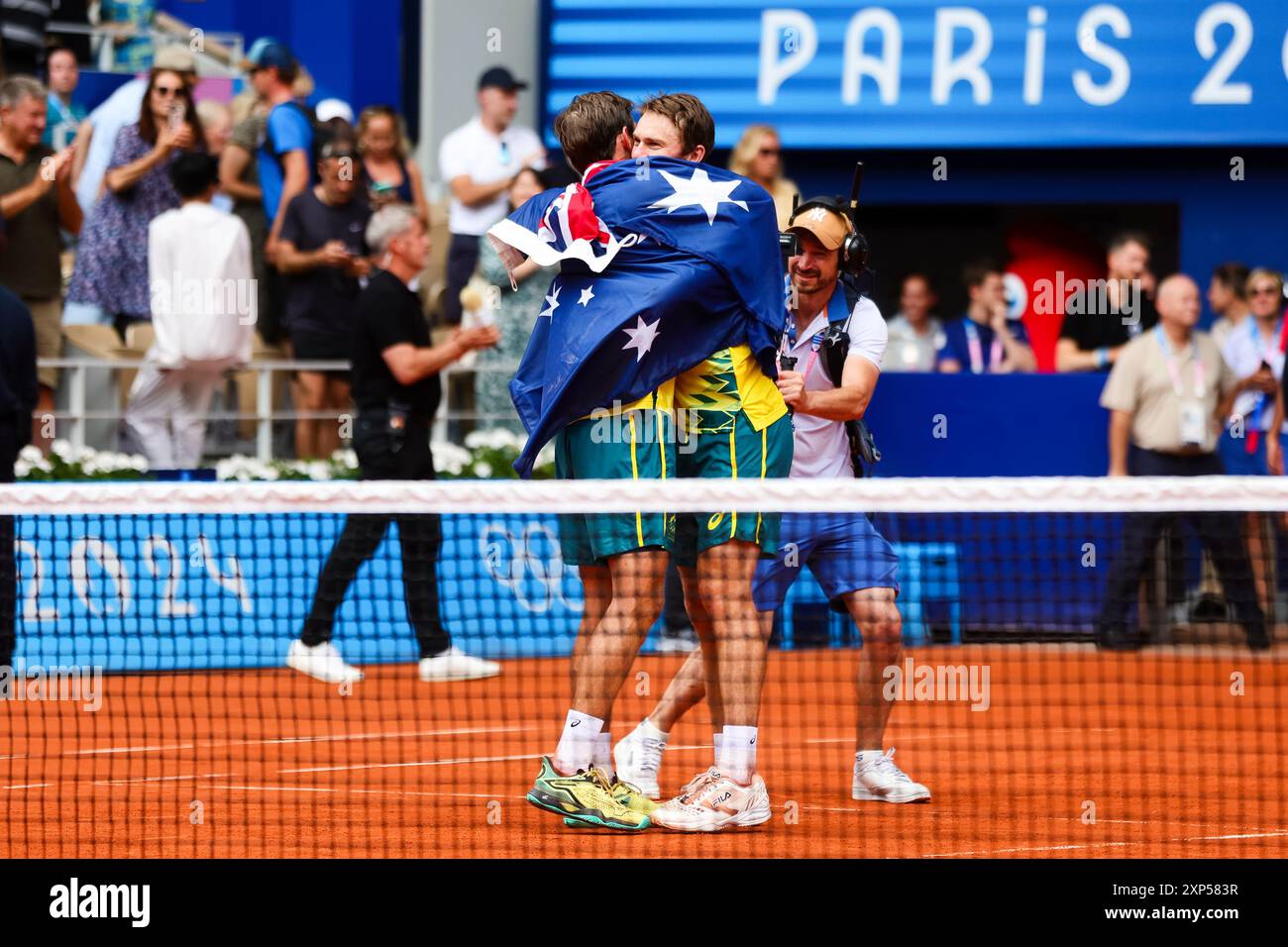 Paris, France, 3 August, 2024. Matthew Eden and John Peers of Australia ...