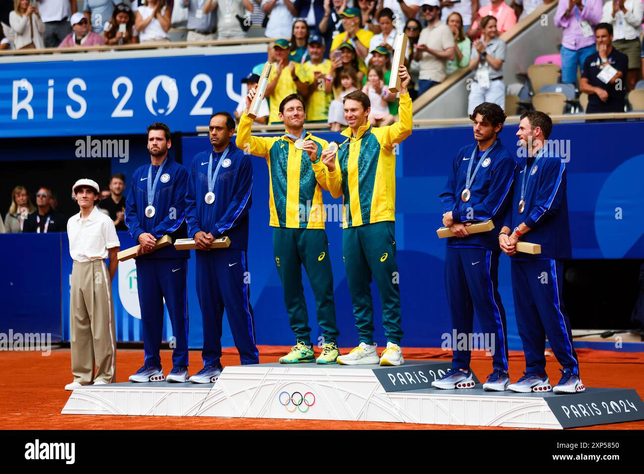 Paris, France, 3 August, 2024. Matthew Eden and John Peers of Australia ...