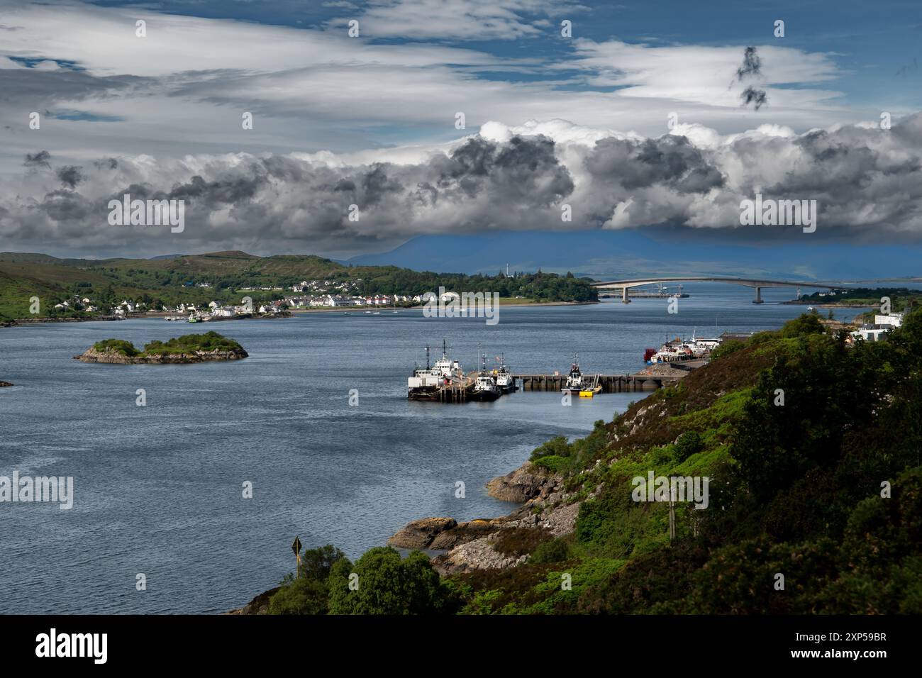 View From The Mainland To Village Kyleakin And Sky Bridge On The Isle ...