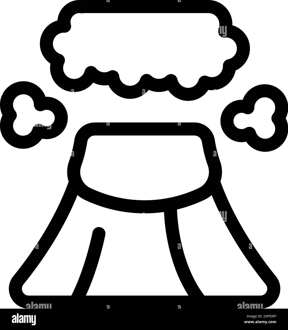Simple outline design of a volcano erupting, symbolizing natural ...