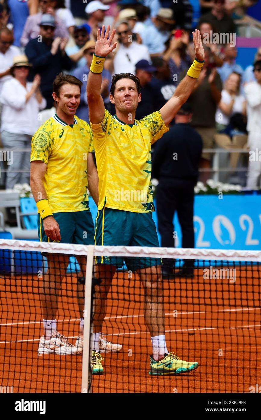 PARIS, FRANCE - AUGUST 03: Matthew Eden and John Peers of Australia ...