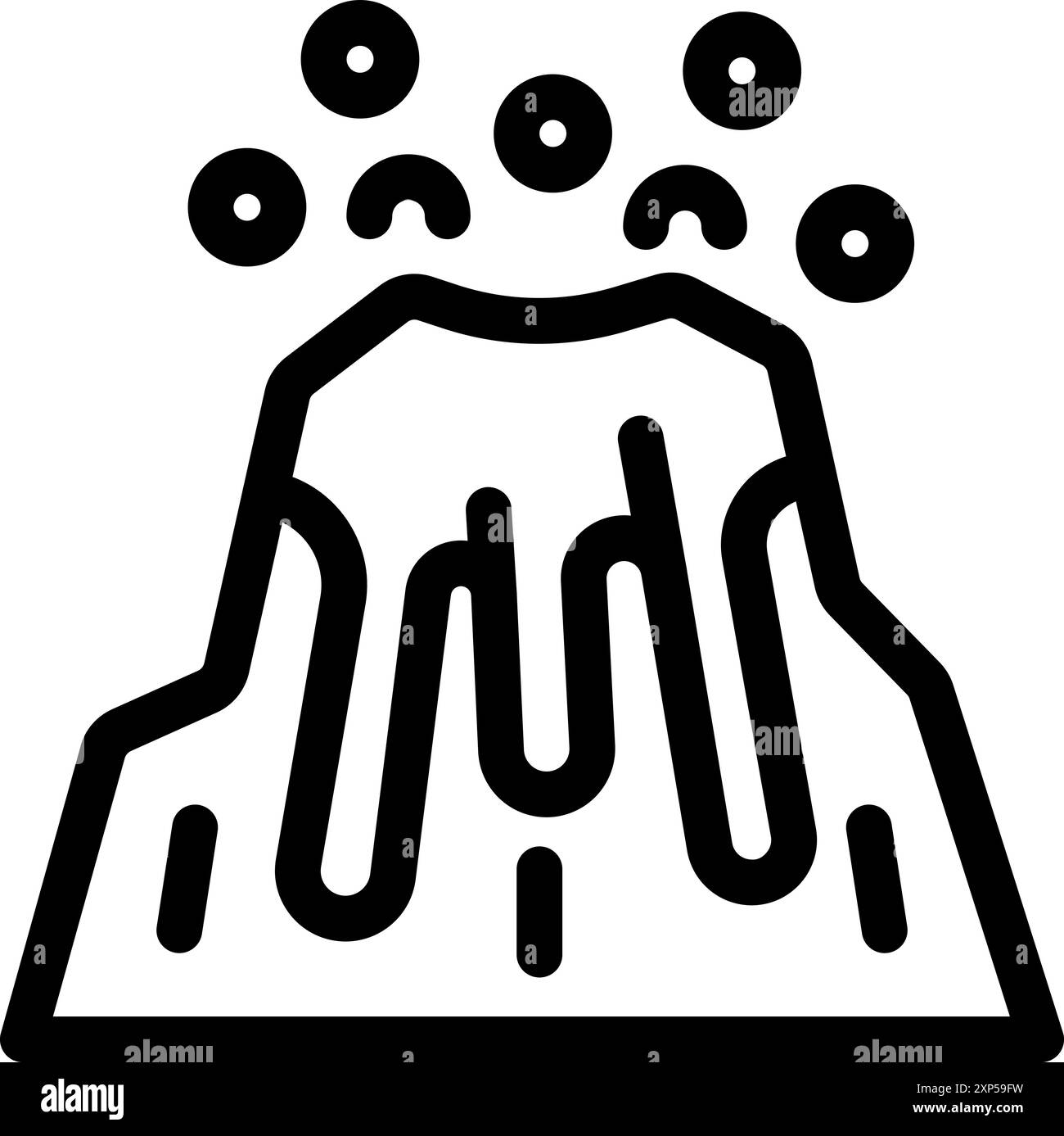 Line art icon of a volcano erupting with lava Stock Vector Image & Art ...