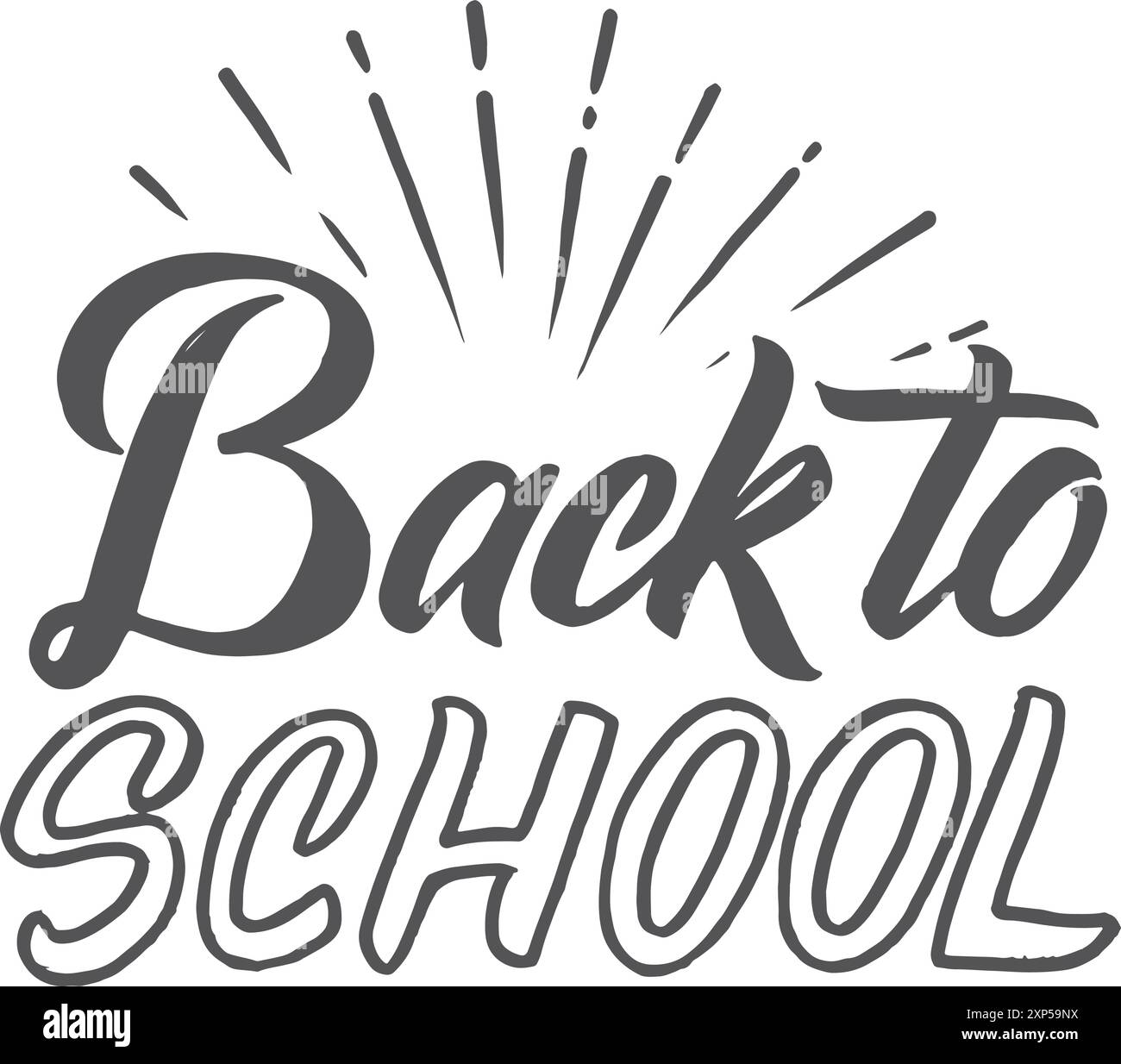 Back to school logo. Hand drawn black element Stock Vector Image & Art ...