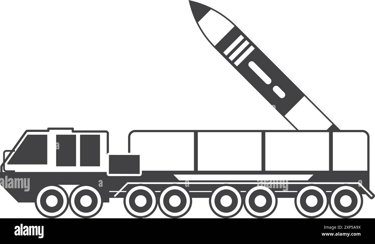 Military rocket launcher machine black line icon Stock Vector Image ...