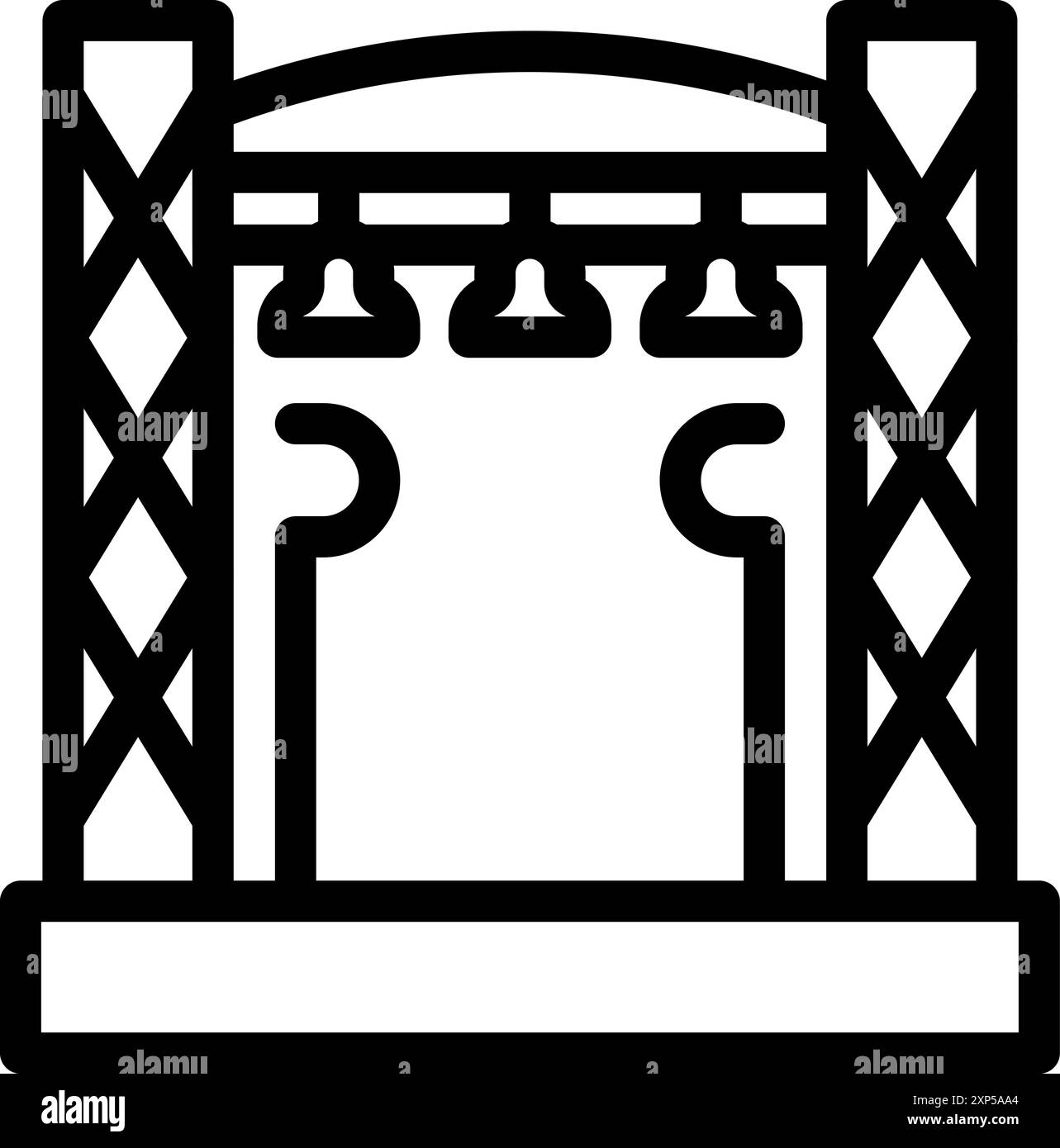 Outdoor stage is set up and waiting for a concert, festival, or ...