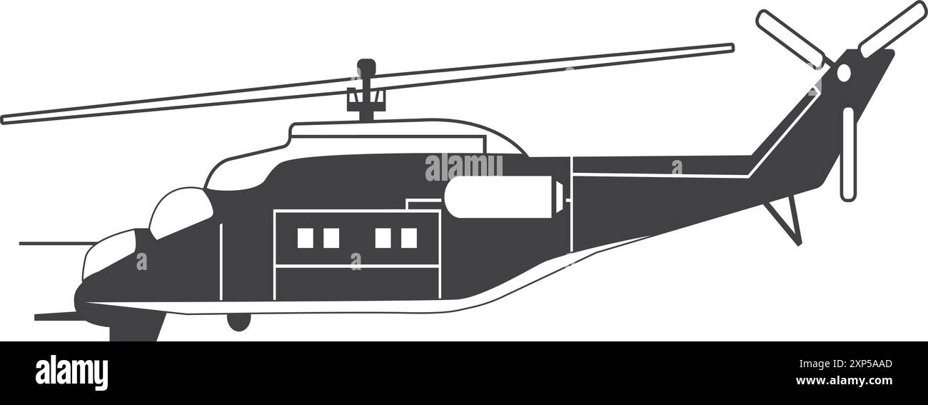 Military helicopter black icon. War aviation symbol Stock Vector Image ...