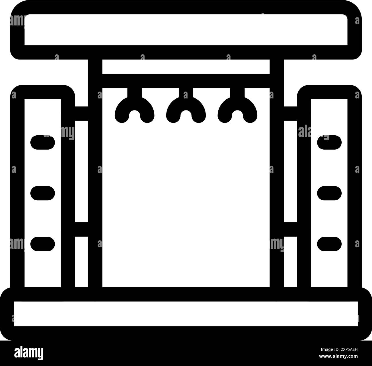 Simple icon of an elevator moving between floors in a building with ...