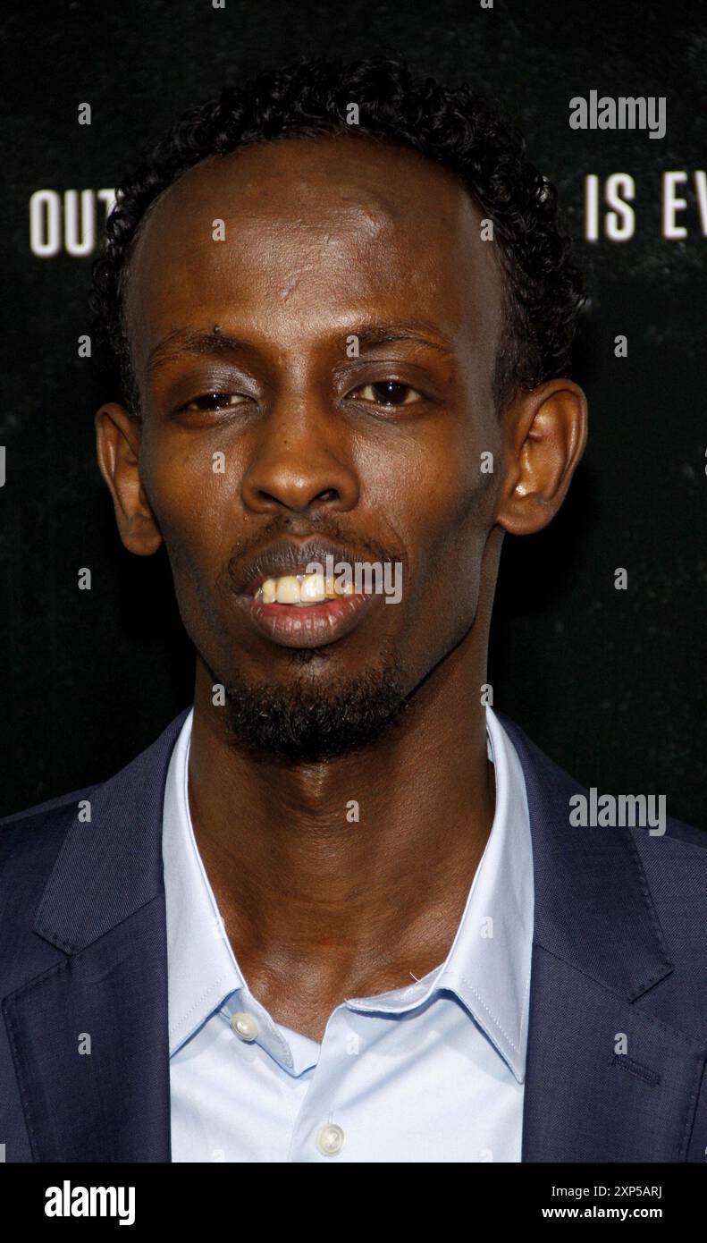 Barkhad Abdi at the Los Angeles Premiere of "Captain Phillips" held at ...