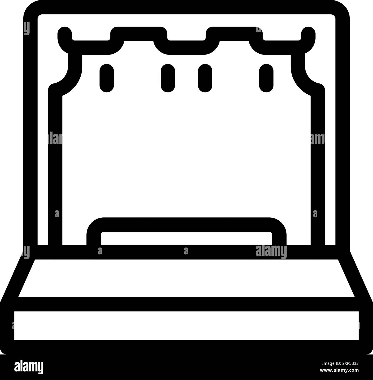 Stage with curtains is ready for theatrical performance in outline ...