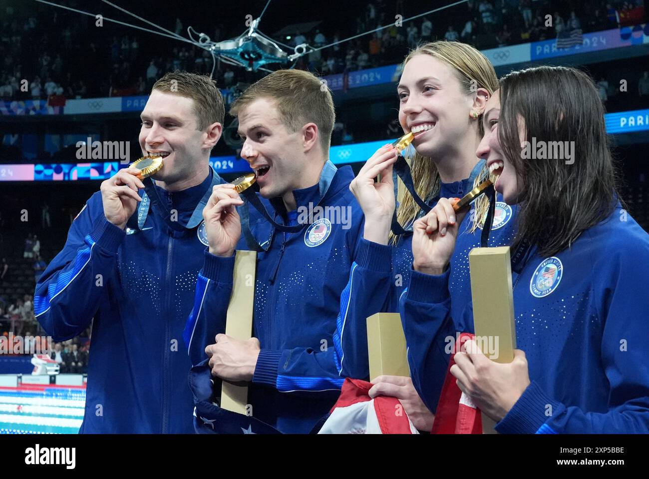 Paris, France. 03rd Aug, 2024. USA's Ryan Murphy, Nick Fink, Gretchen ...